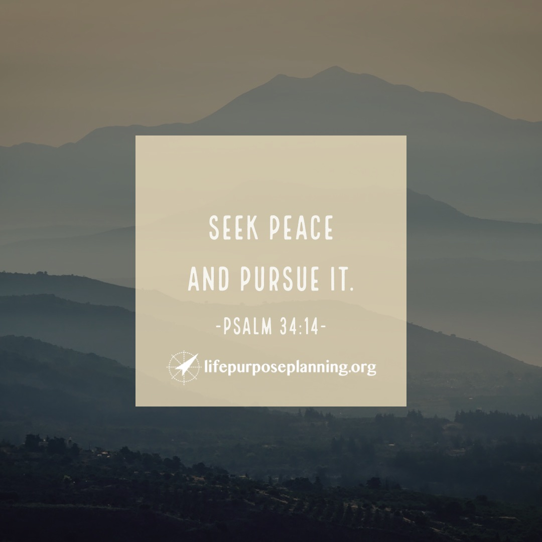 Seek Peace and Pursue It - Life Purpose Planning